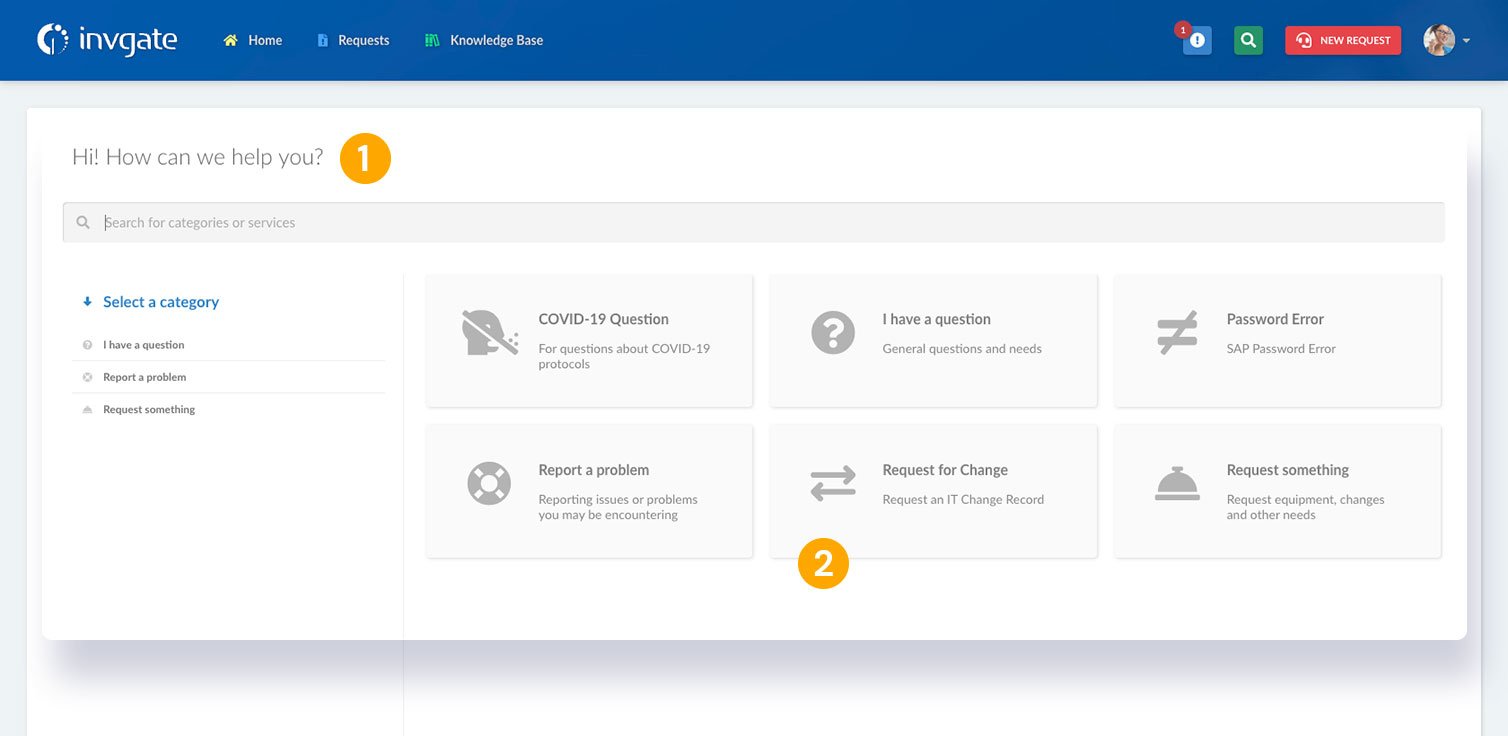 InvGate Service Management's New Catalog View and Configuration