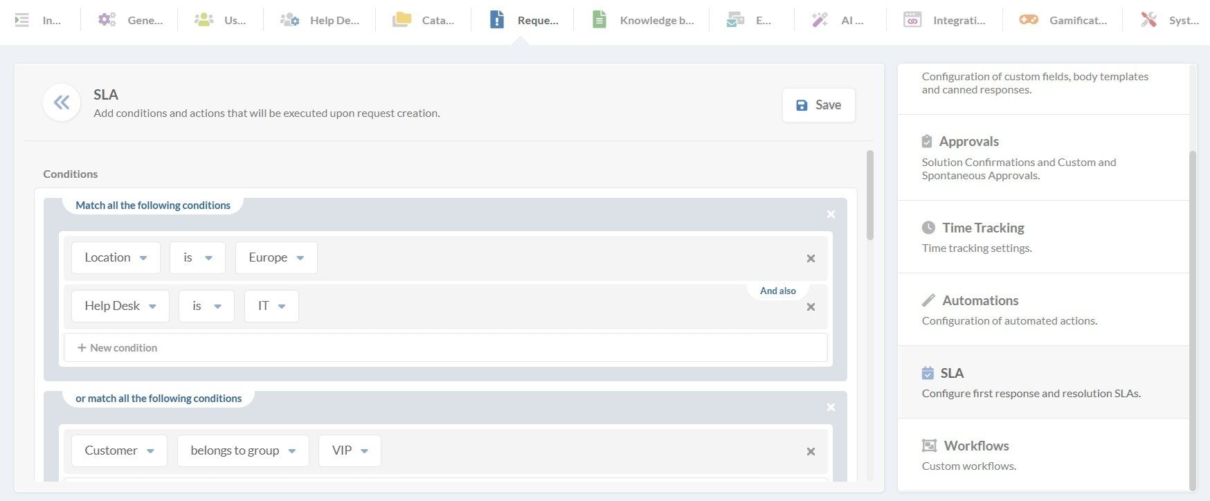 Como definir uma política de SLA em InvGate Service Management