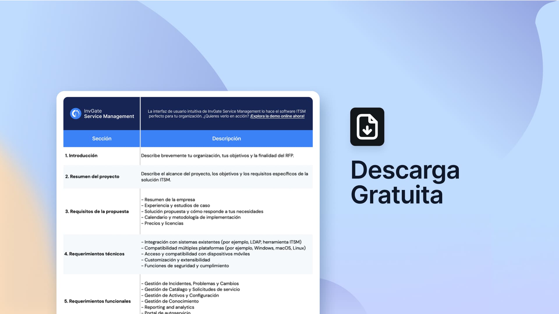 Plantilla RFP ITSM [Guía + descarga un ejemplo RFP gratis]